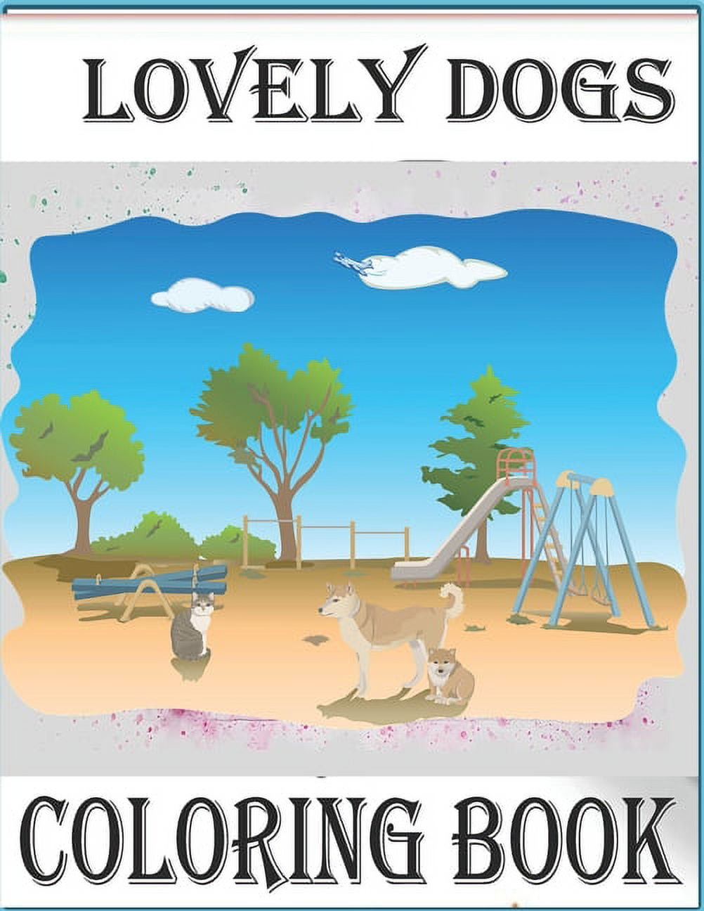 Lovely dogs, cColoring book: Cute Dogs Coloring Book for Adults ...