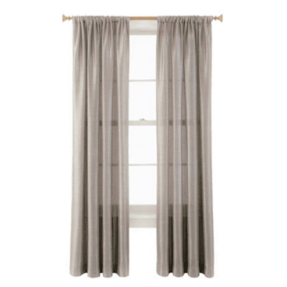 Lovely elegant 2pc MR2 silver curtain semi sheer voile with rod pocket ...
