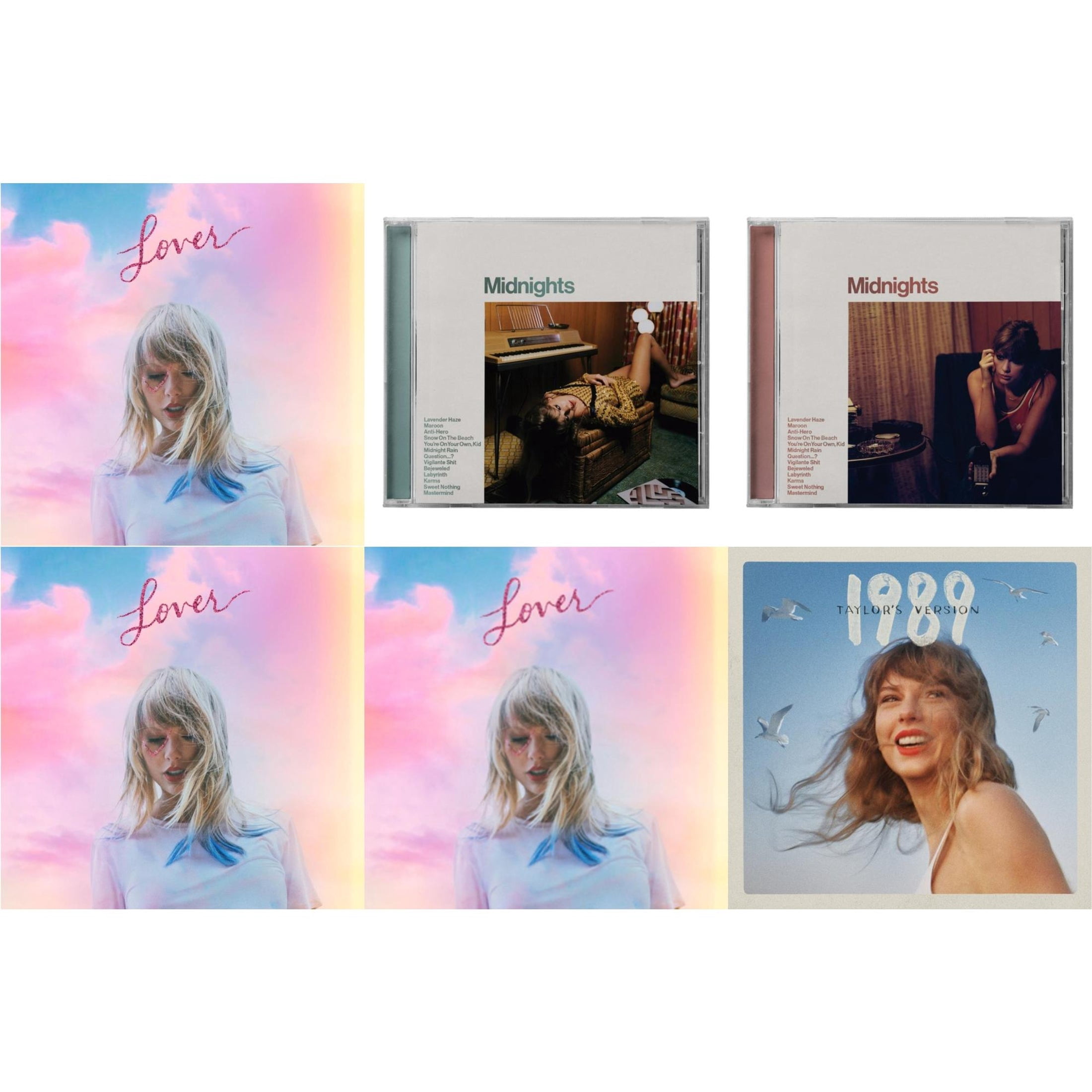 Lover (Deluxe) (Version 2) & Midnights (X) (Jade Green CD) & Midnights ...
