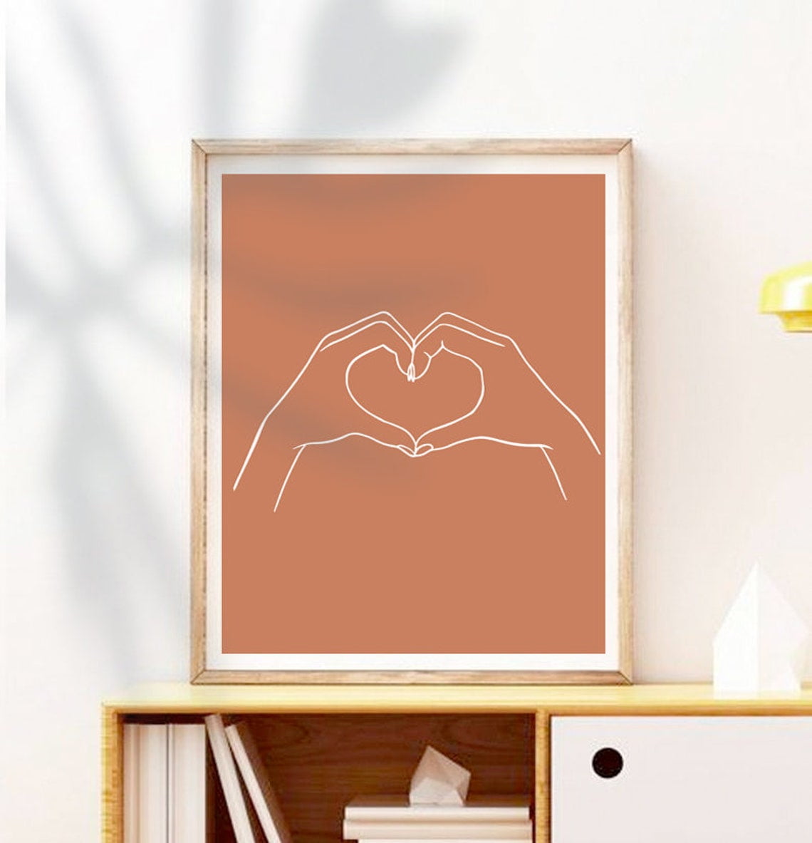 Lover'S Hands One Line Draw, Burnt Orange Print Print Couple, Simple ...