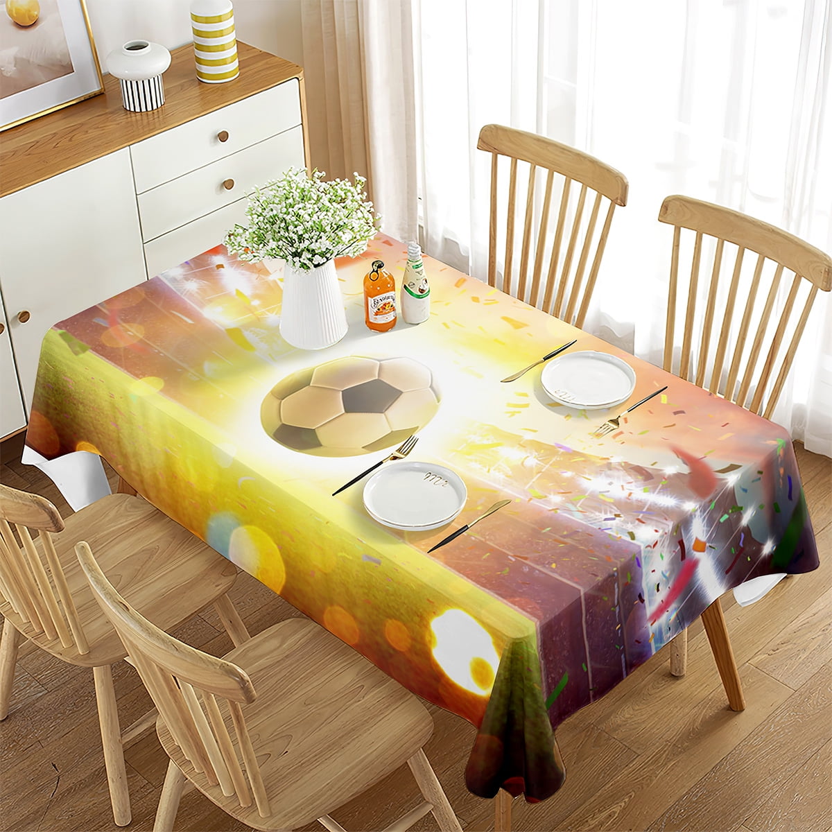 Lover Soccer for Gift Decor Room Dining Table Coffee Kitchen for Cover ...