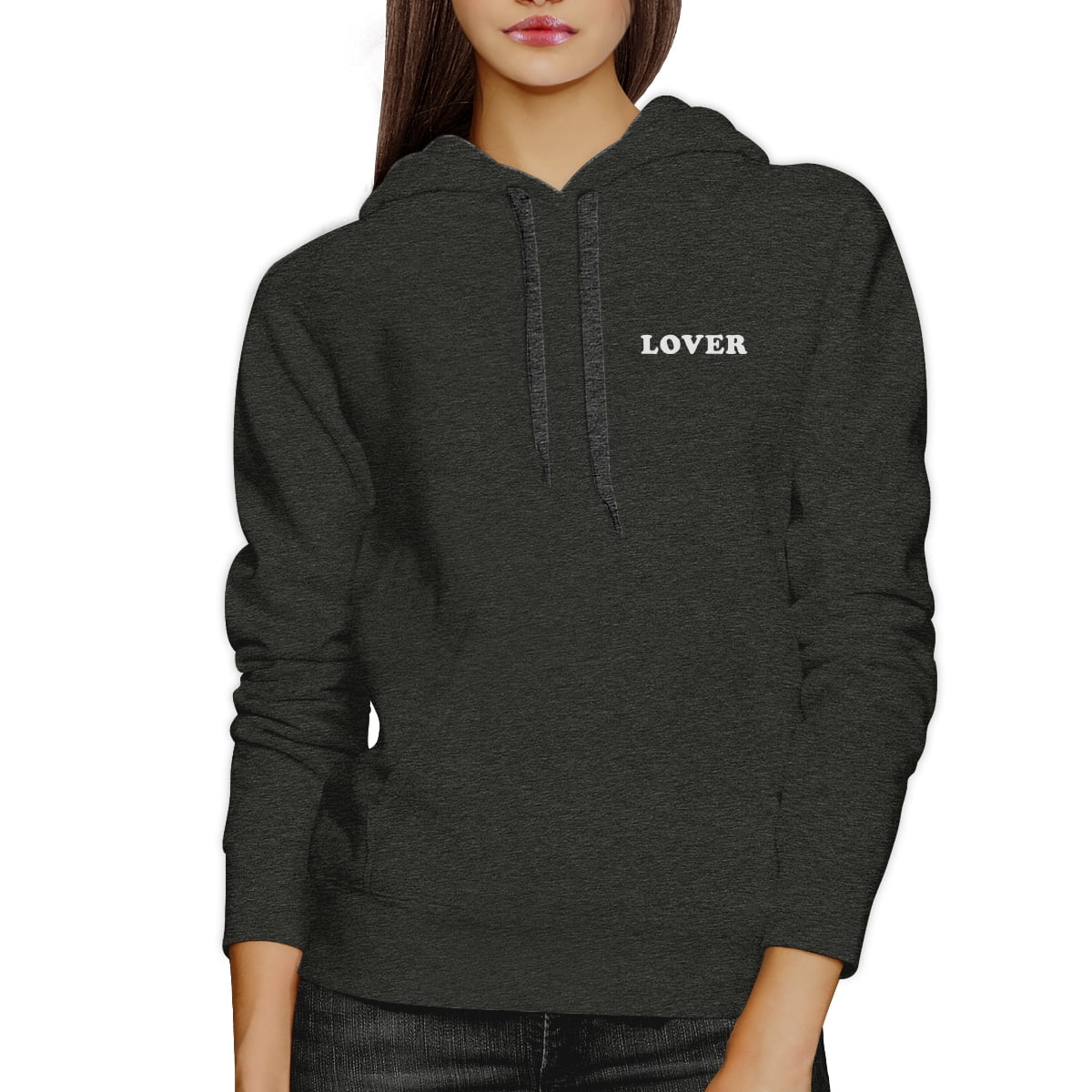 Lover Unisex Gray Trendy Graphic Hoodie Simple Typography Gift Idea ...