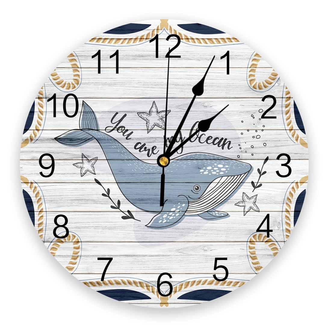 Lovers Dolphin Underwater Sea Round Wall Clock for Home r Living Room ...