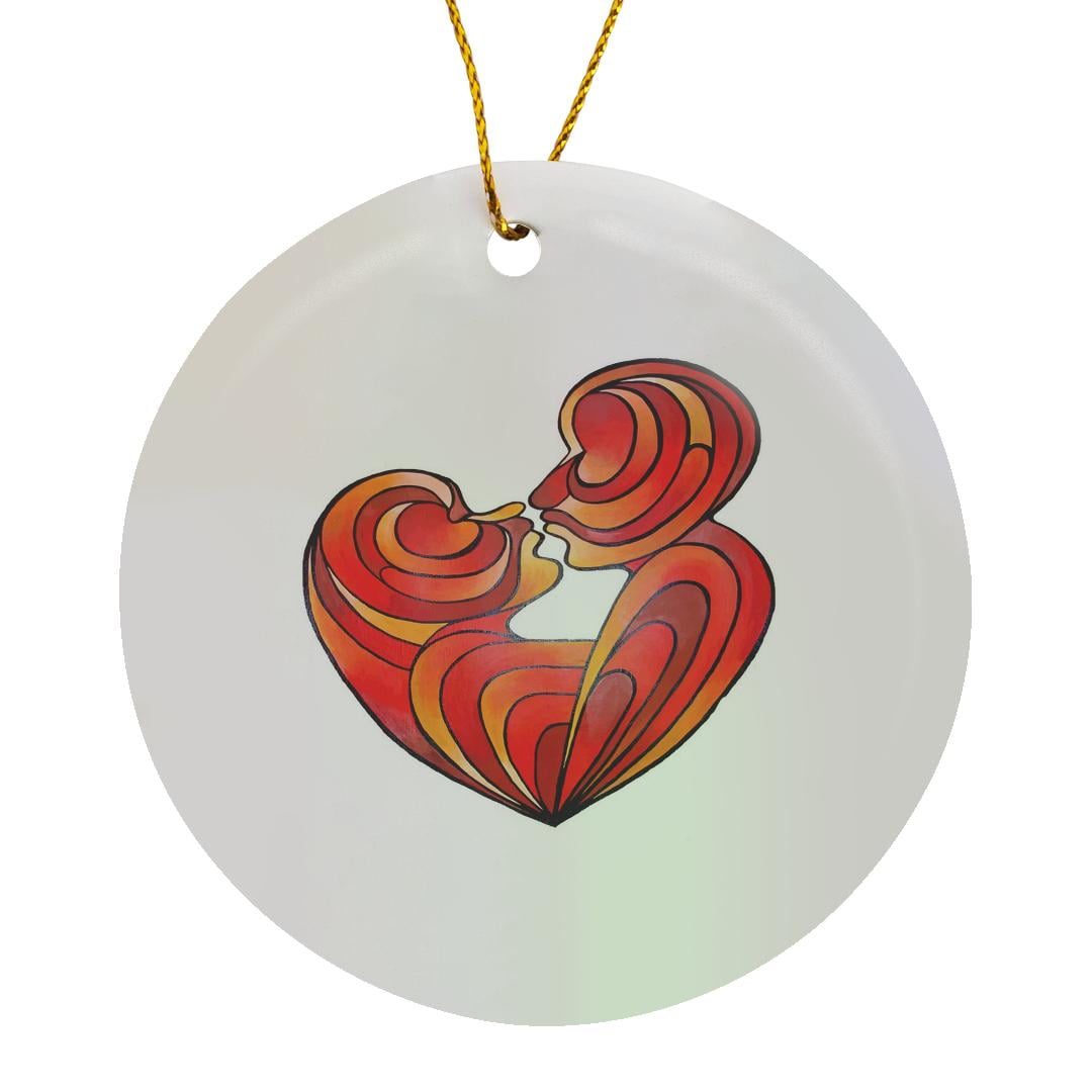3drose, Lovers Kiss and Their Bodies Form a Love Heart Cut Out, Circle ...