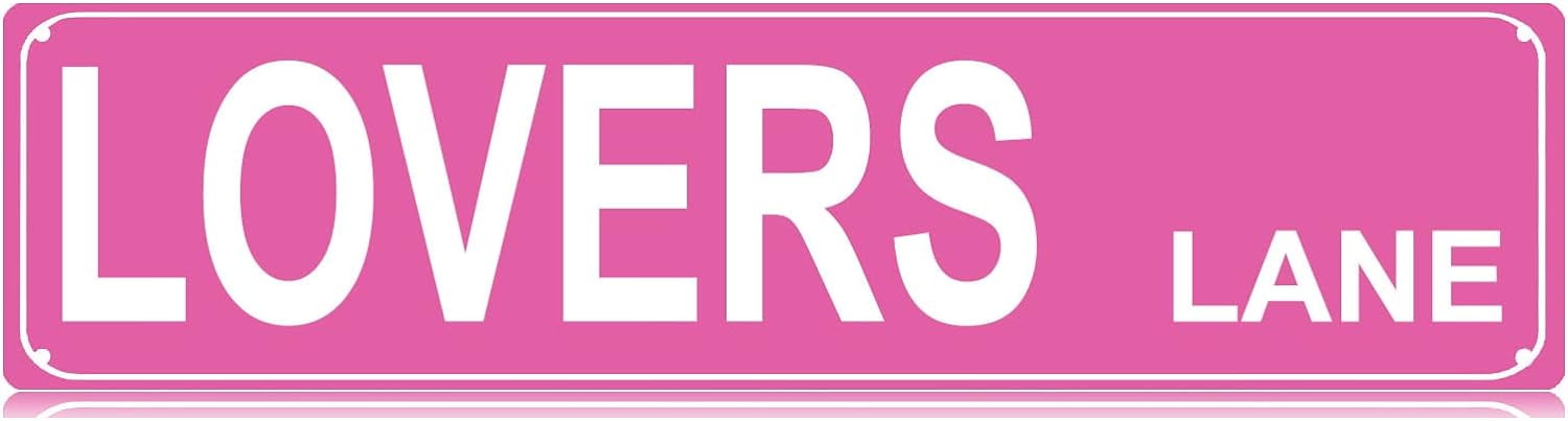 Lovers Lane Slim Tin Sign Street Funny Metal Sign Wall Decor for ...