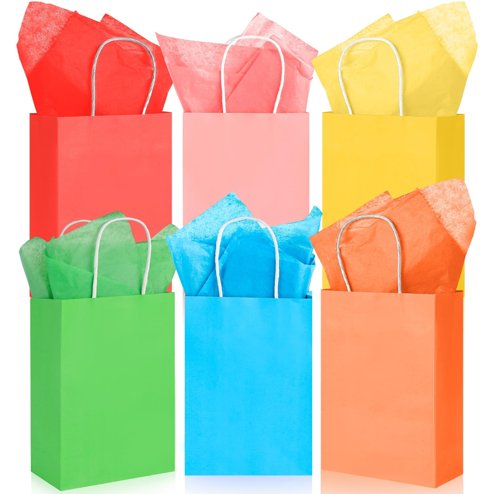 LovesTown 18 Pack Gift Bags with AIS1 Tissue Paper, 5.5 x 2.75 x 7.8 ...