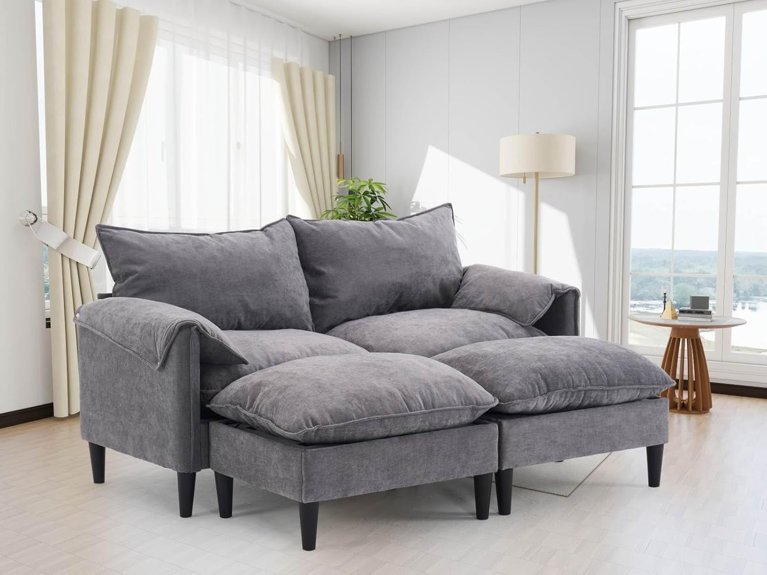 Loveseat Cloud Modular Sofa,2 Seater Convertible Seat Upholstered ...