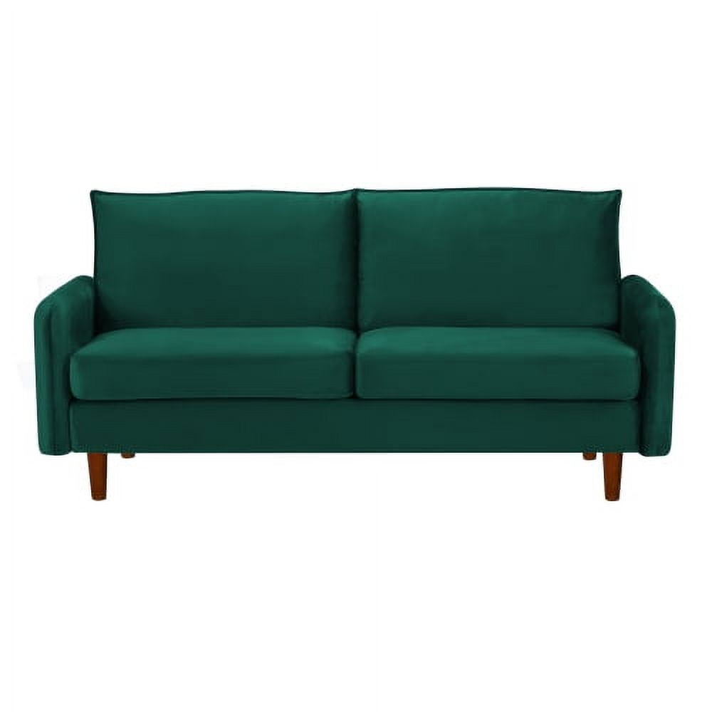 Loveseat Green Velvet with Wood Legs Sofe - Walmart.com