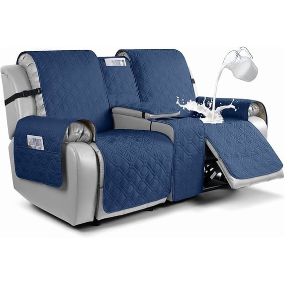 Loveseat Recliner Cover with Console 100% Waterproof Sofa Slipcovers ...