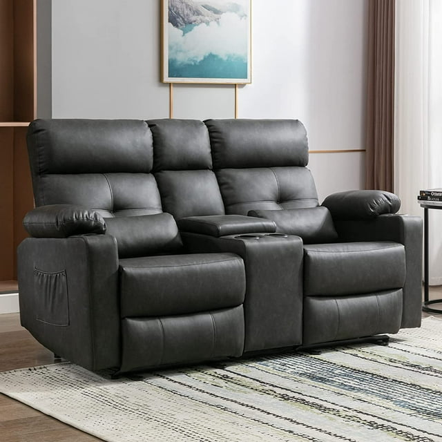 Dual Power Loveseat Recliner with Heat, Massage, Lumbar Support ...