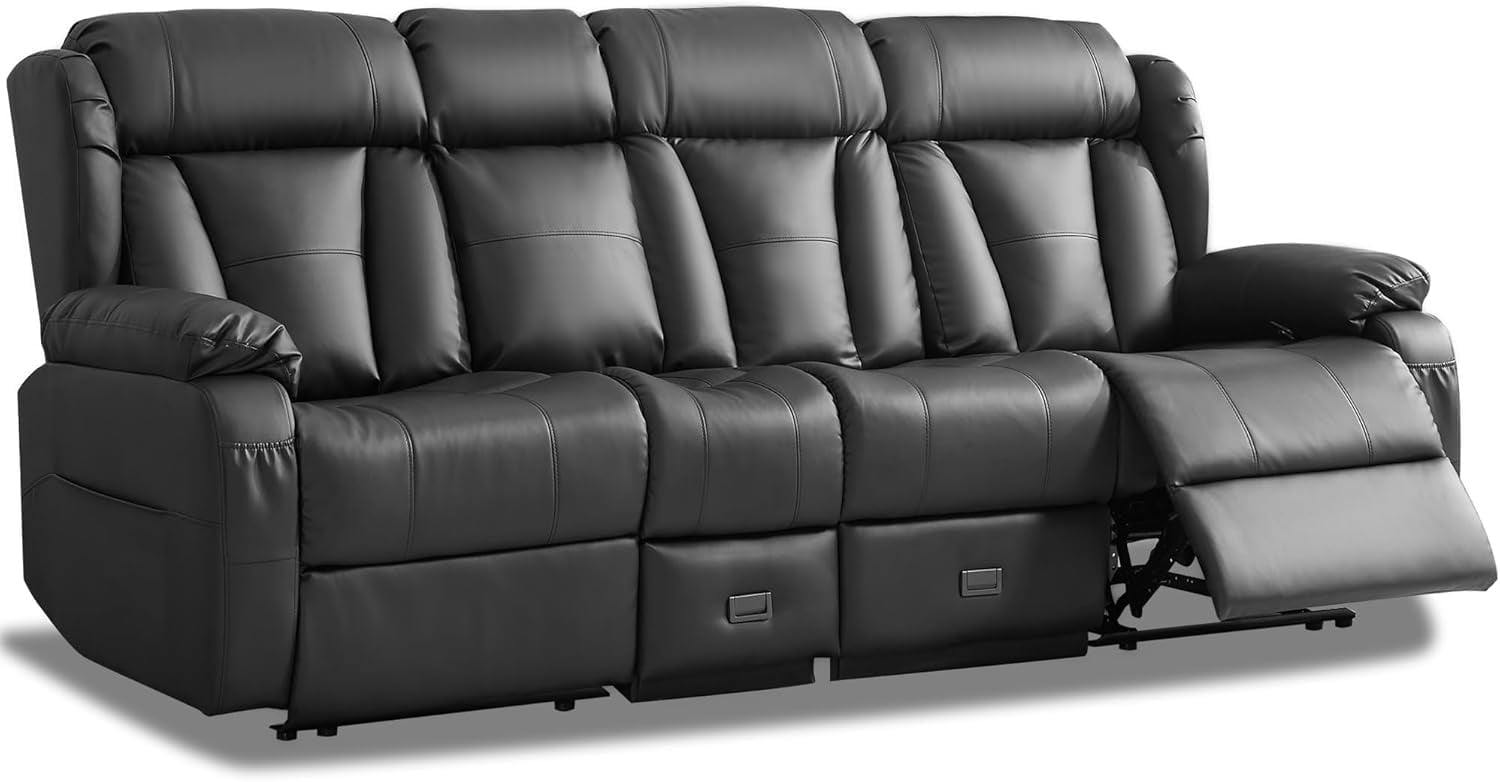 Loveseat Recliner Sofa,3 Seater RV Recliner Couch, Manual Reclining ...