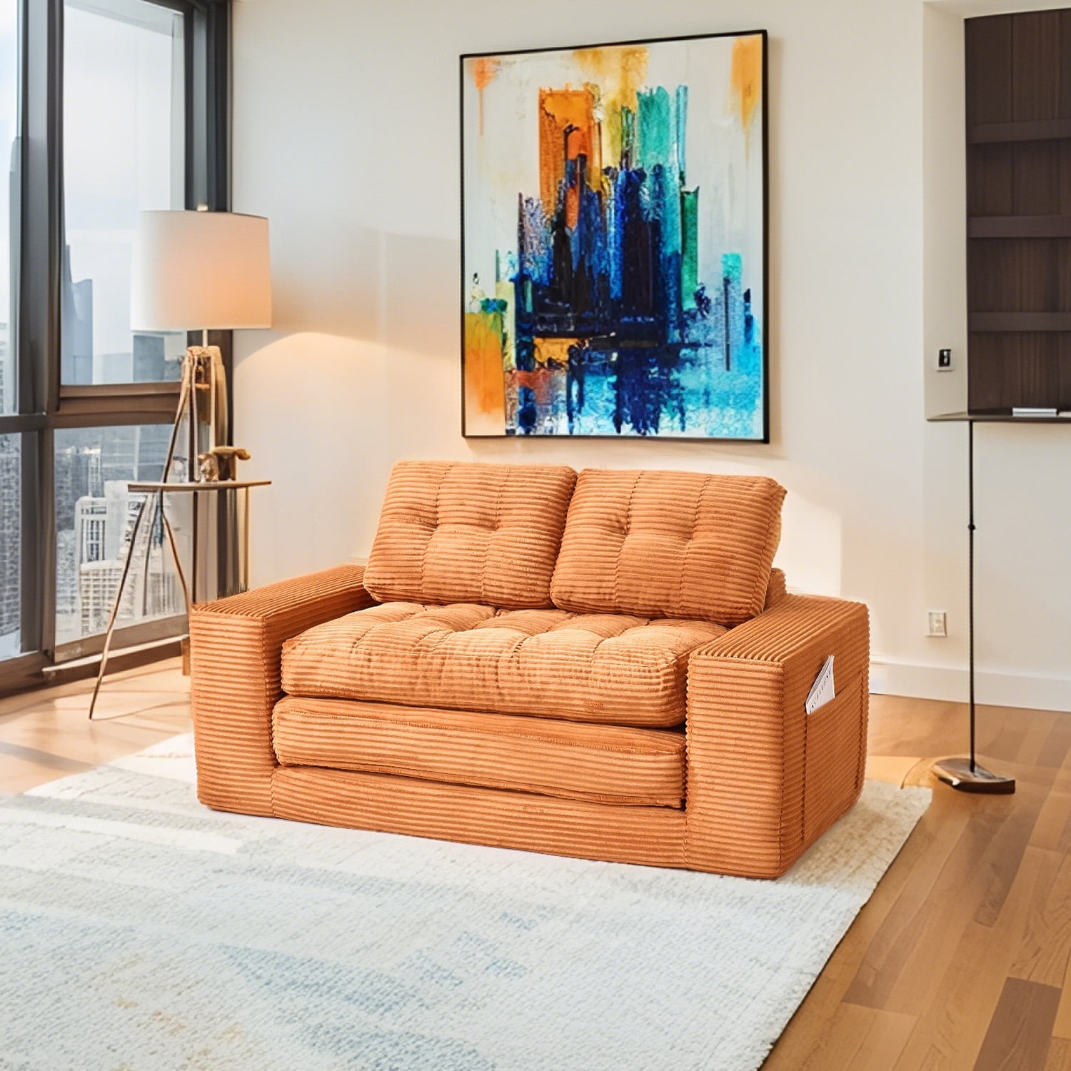 Loveseat Sofa Bed with Memory Foam & Steel Frame - No Assembly ...