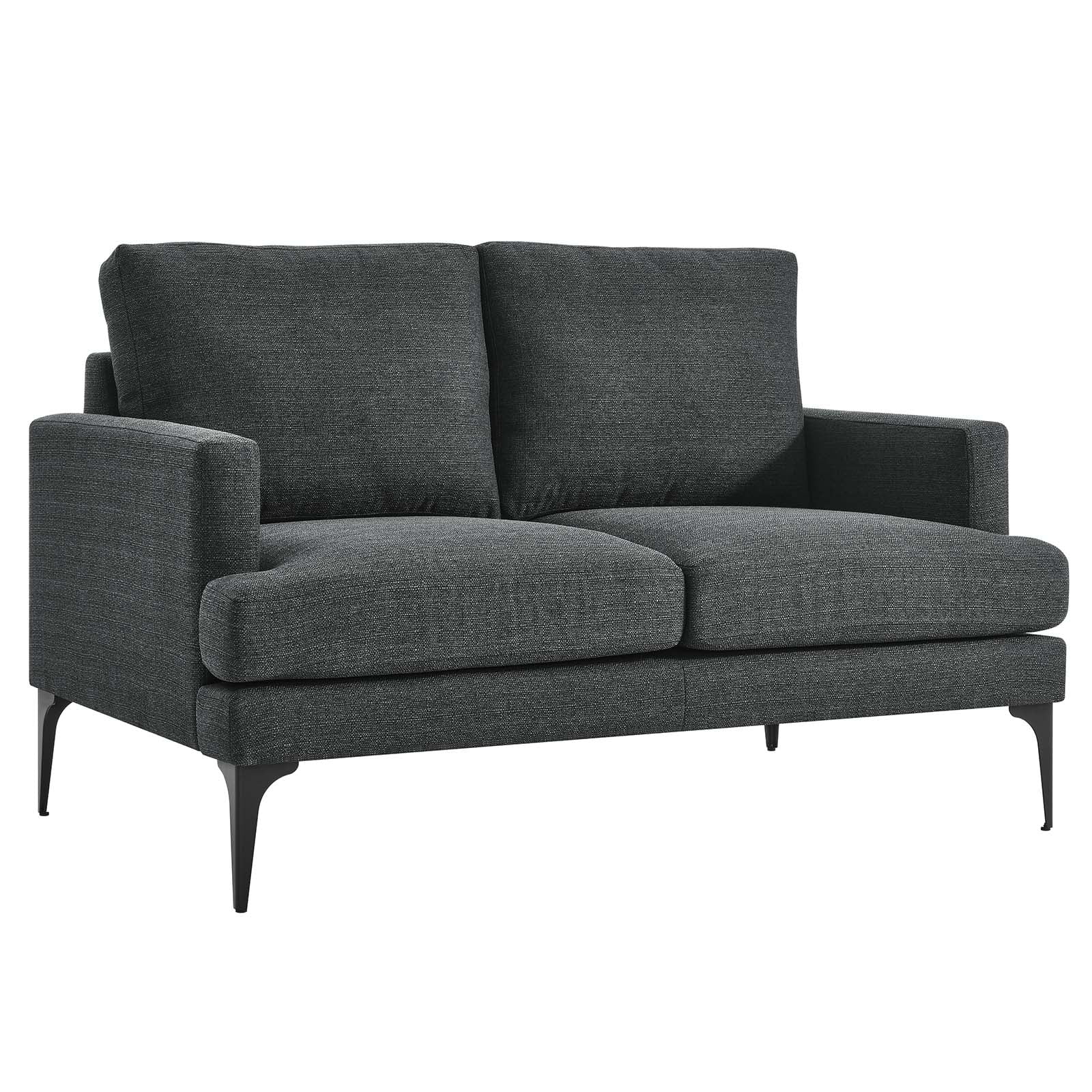 Loveseat Sofa Couch, Grey Gray, Fabric, Living Kitchen Cafe Bistro ...