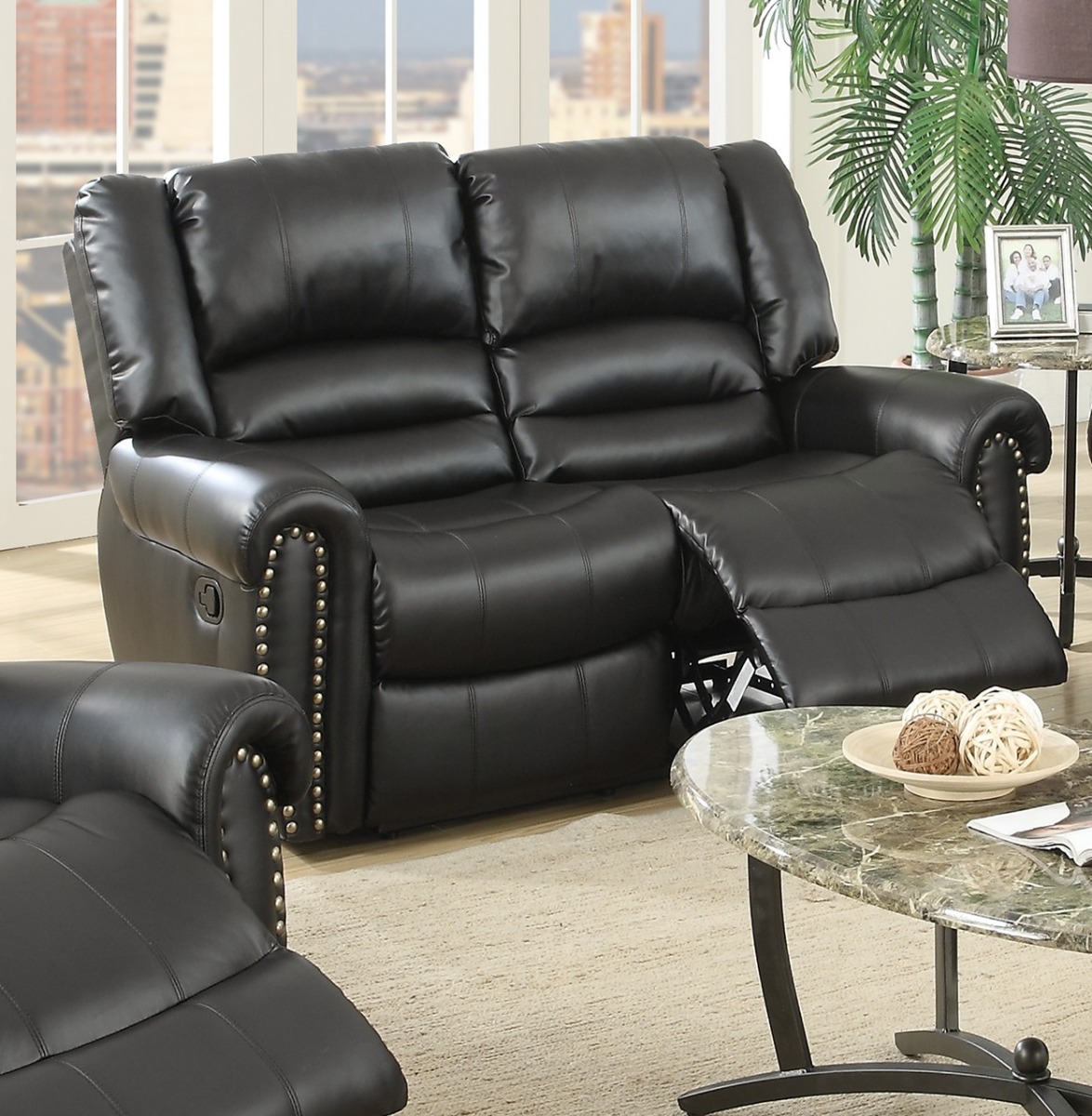 Loveseat Sofa, Loveseat Couch, Leather Sofa for Living Room Bedroom ...