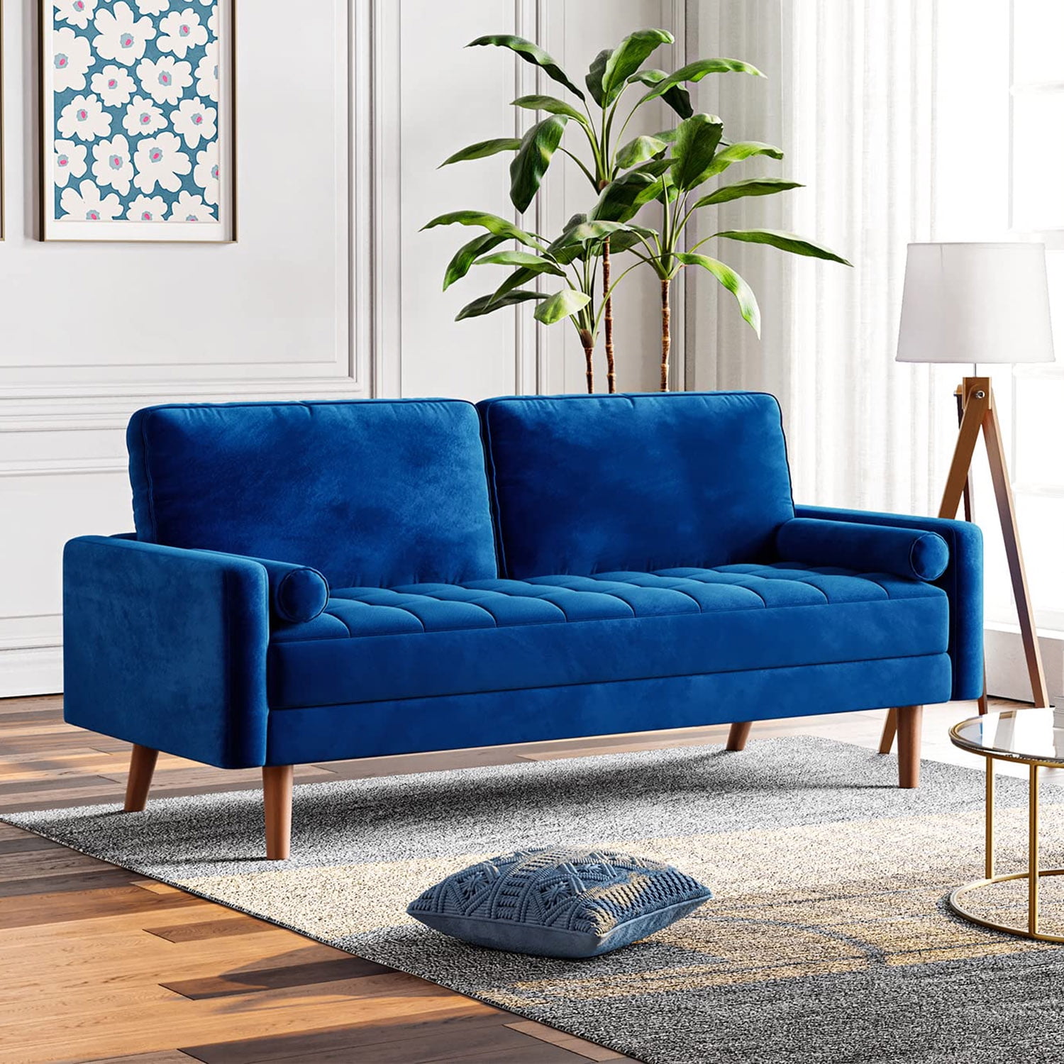 Loveseat Sofa Neche 59 2 Seater Velvet Modern Upholstered Small Sofa