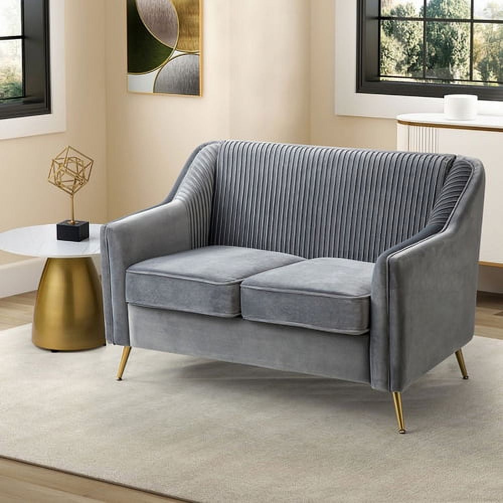 Loveseat Sofa, Upholstered 2 Seat Sofa Couch with Tufted Channel ...
