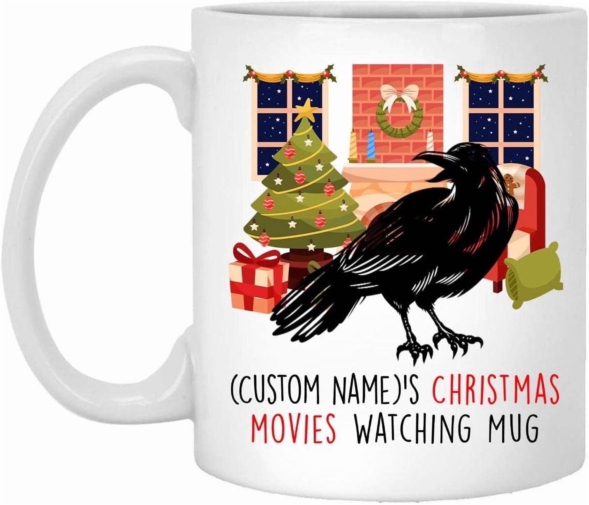 Lovesout Raven Bird 2025 Christmas Movies Watching Mug Personalized ...