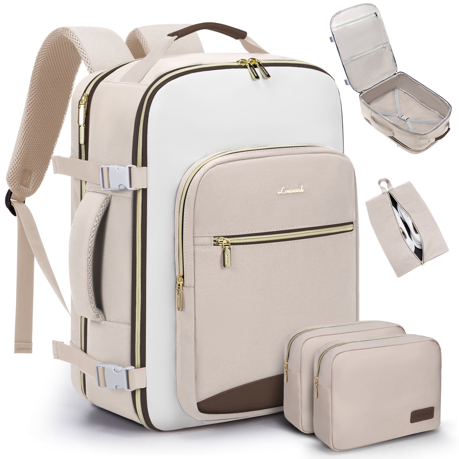 Lovevook Backpack Men Women, 40L Expandable Carry On Backpack Set ...