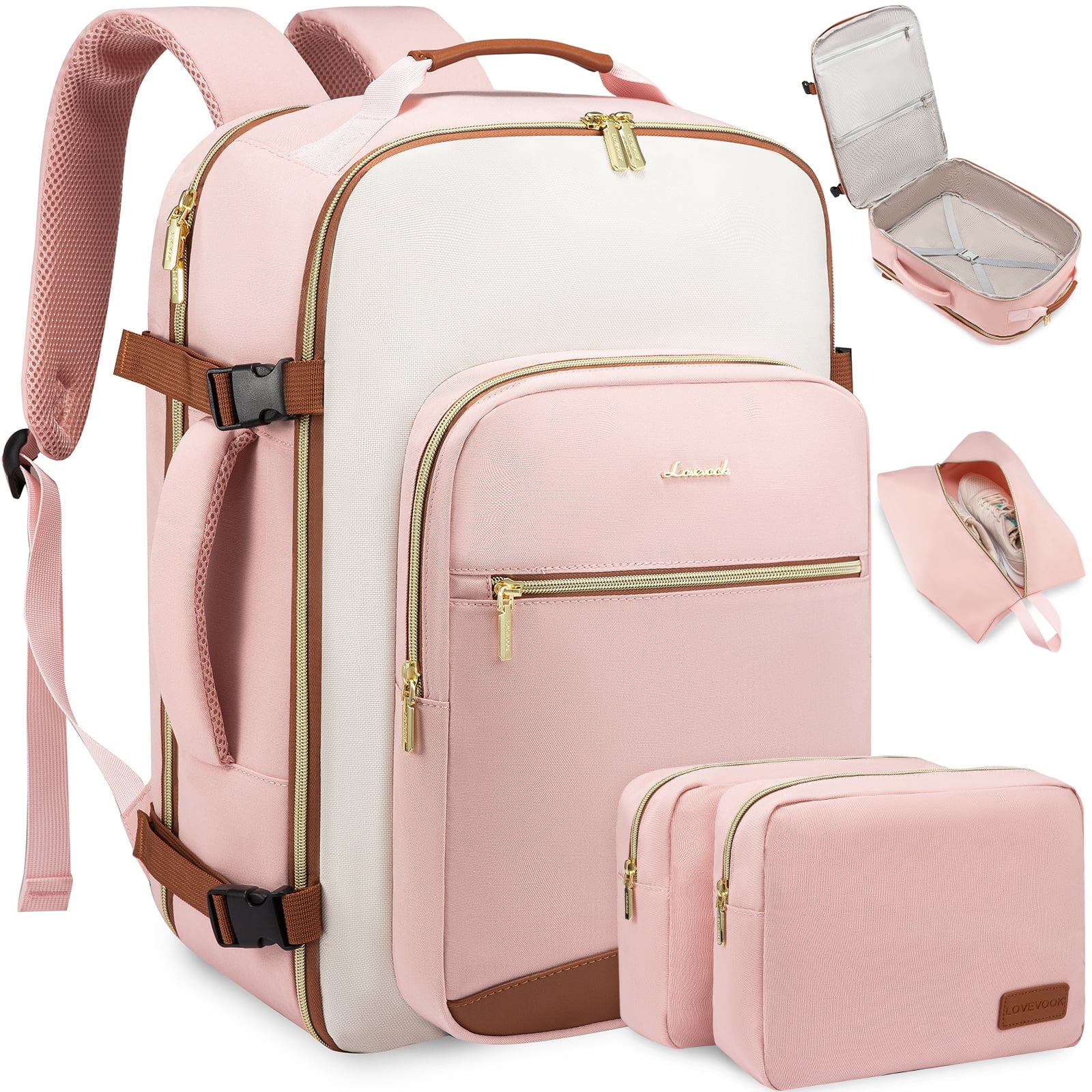 Lovevook Backpack Men Women, 40L Expandable Carry On Backpack Set ...