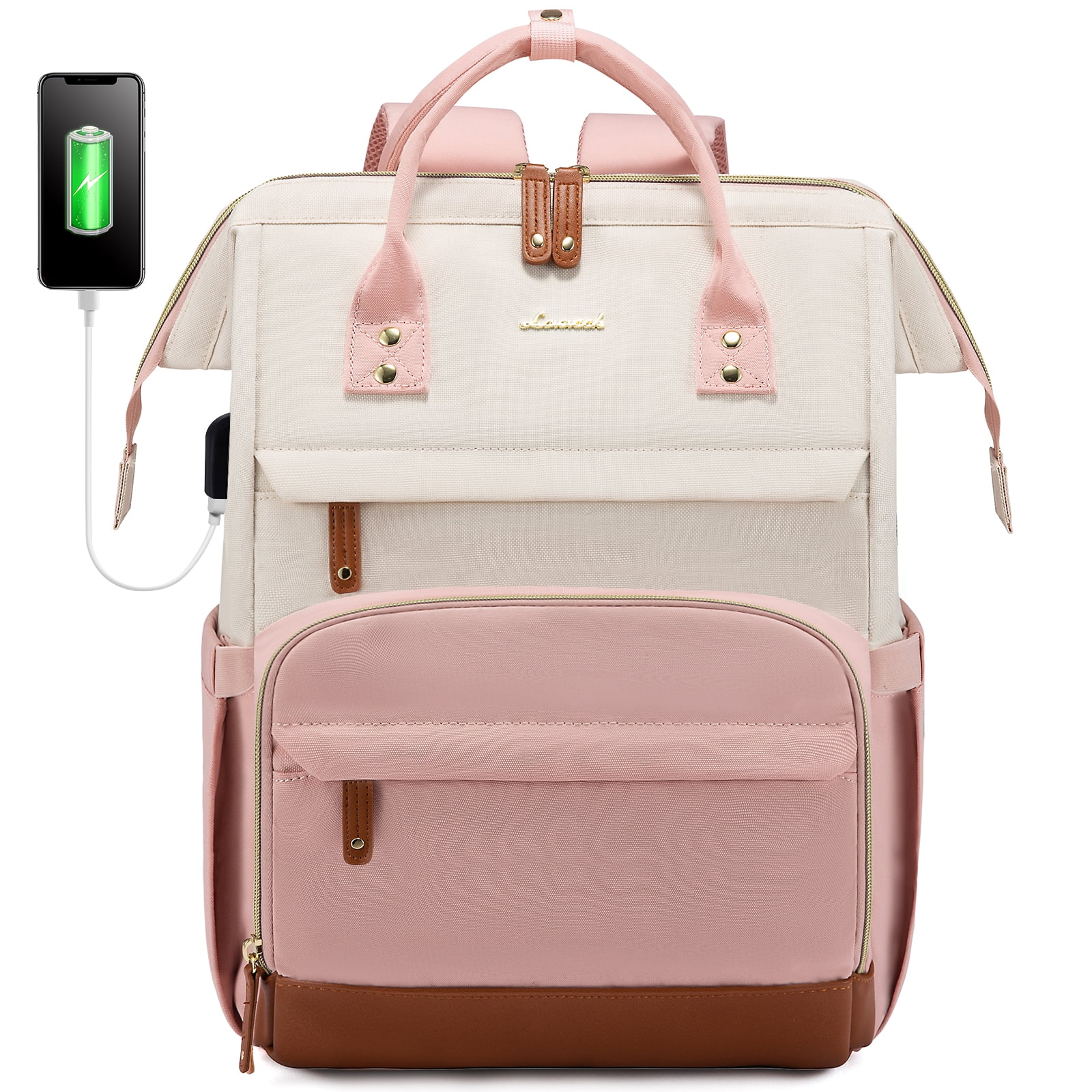 Lovevook Laptop Backpack, 15.6" Women Work Backpack Purses with USB ...