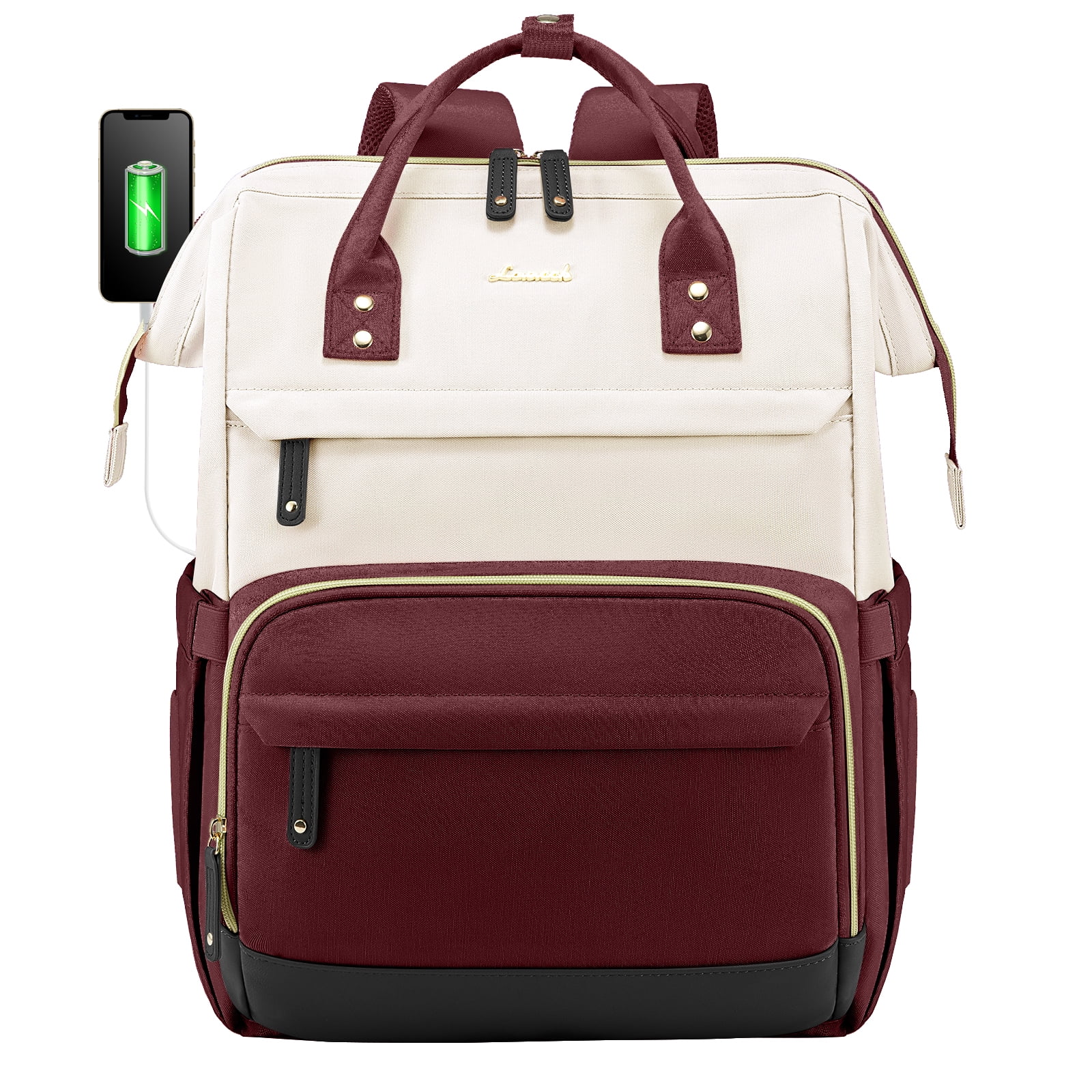 Lovevook Laptop Backpack, 15.6" Women Work Backpack Purses with USB ...