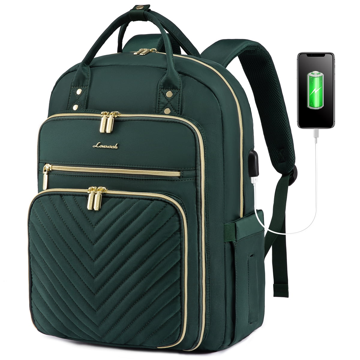 Lovevook Women's Laptop Backpack with USB Port, Dark Green - Walmart.com