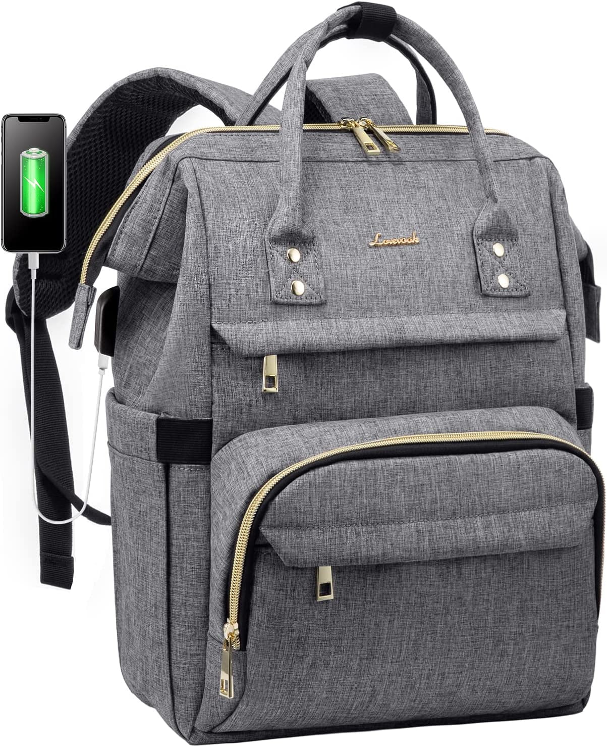 "Lovevook Padded Lightweight Laptop Backpack for Women, Waterproof 15.6 ...