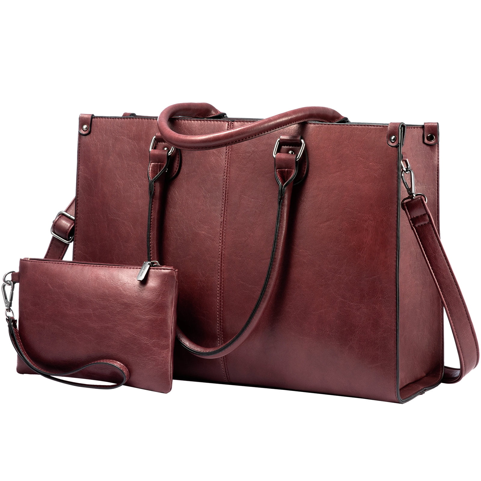 Lovevook Laptop Tote Bag, Vintage Pu Leather Tote Bag for Women, Fasion ...