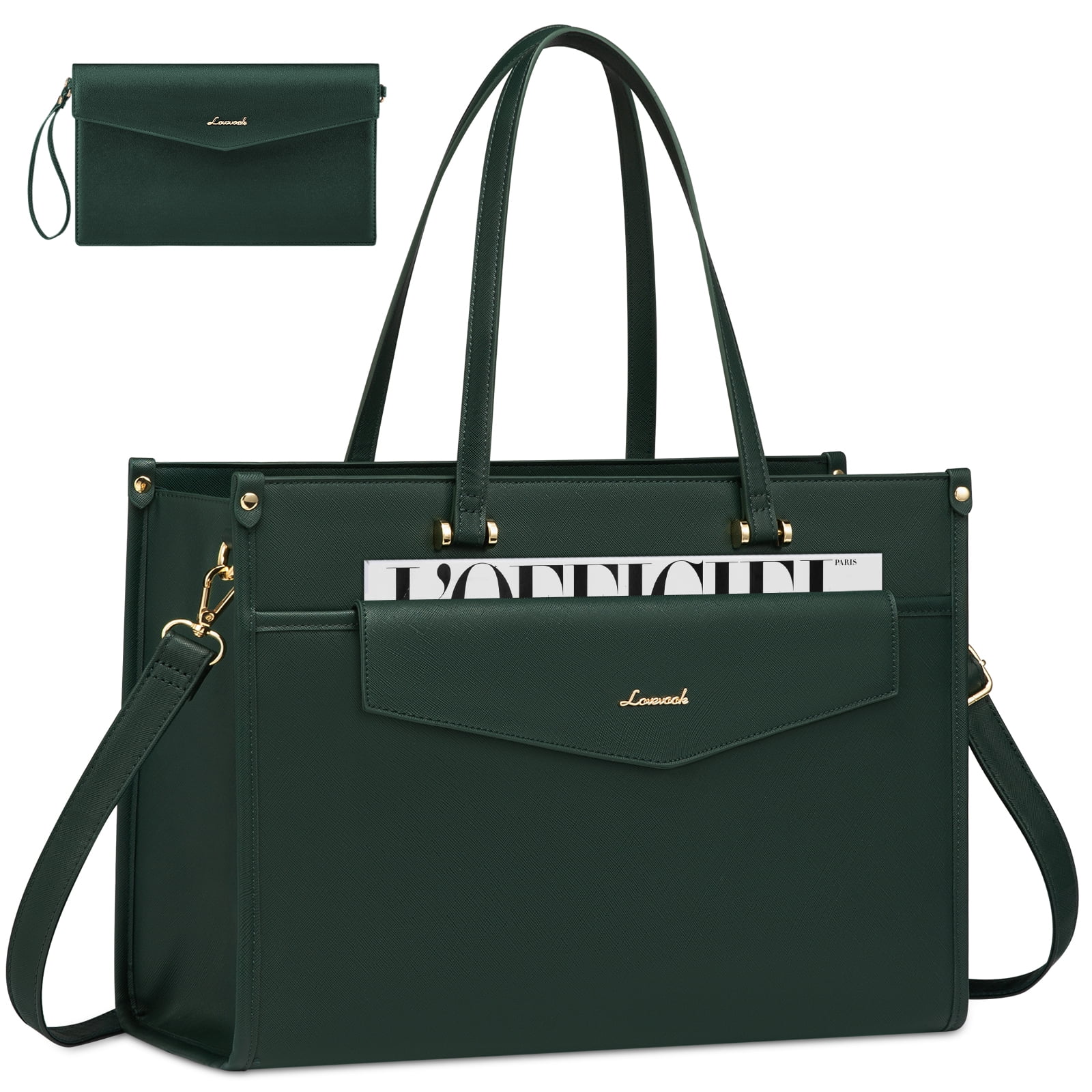 Lovevook Laptop Tote Bag for Women,PU Leather Teacher Nurse Office ...