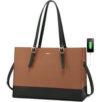 Lovevook Work Tote Bag for Women, Waterproof Pu Leather Laptop Shoulder ...