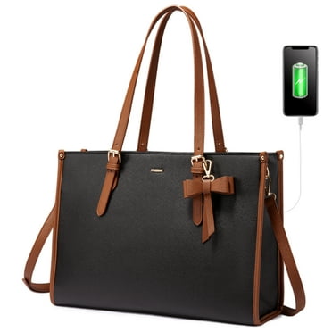 Mosiso Laptop Tote Bag (Up to 15.6 Inch) Water Resistant PU Leather ...