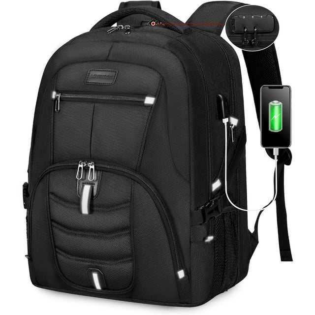 Lovevook Men's Travel Backpack, Waterproof 17" Laptop Bag, Anti-Theft ...