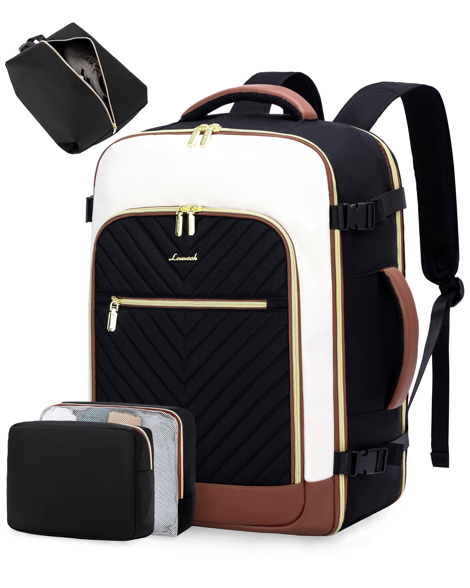 Lovevook Backpack Men Women, 40L Expandable Carry-On Backpack Set ...