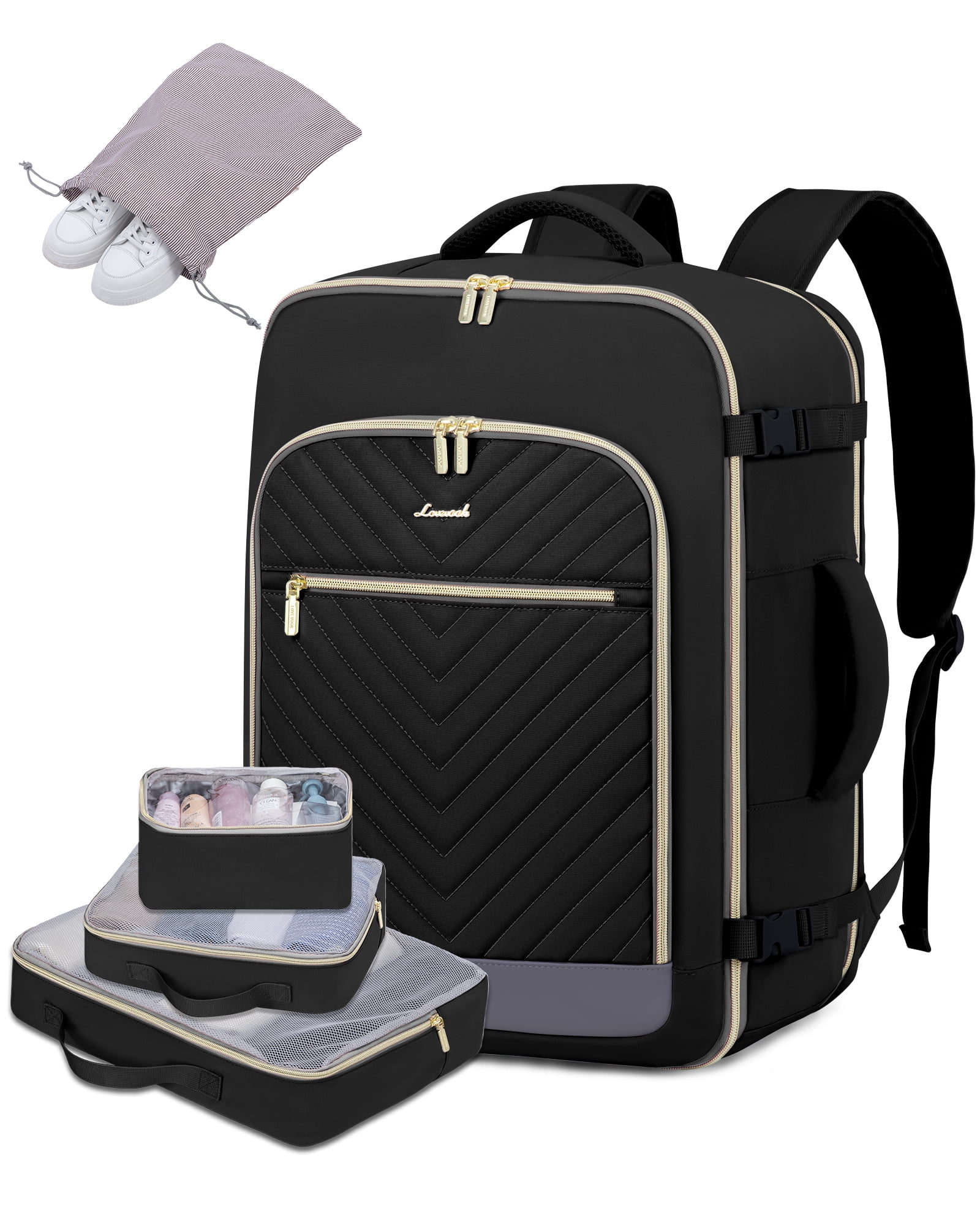 Lovevook Backpack Men Women, 40L Expandable Carry On Backpack Set ...