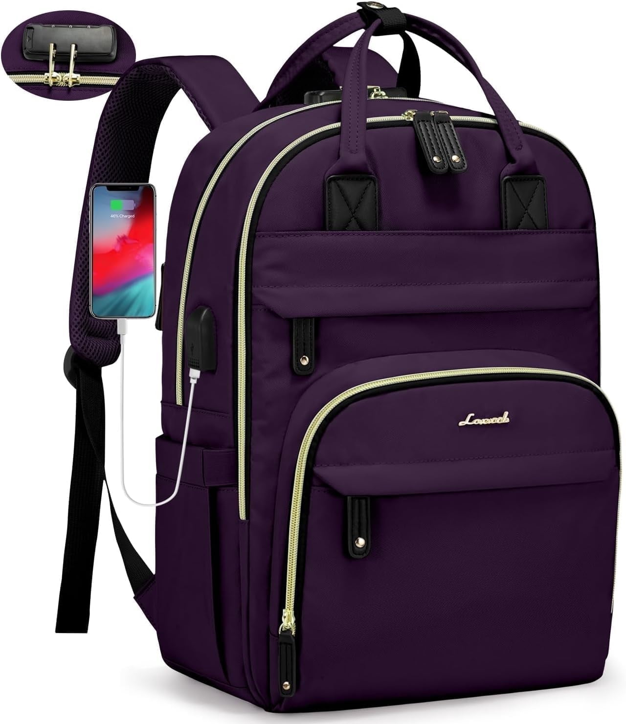 Lovevook Travel Backpack,Anti-Theft 15.6" Laptop Bag with Lock for ...