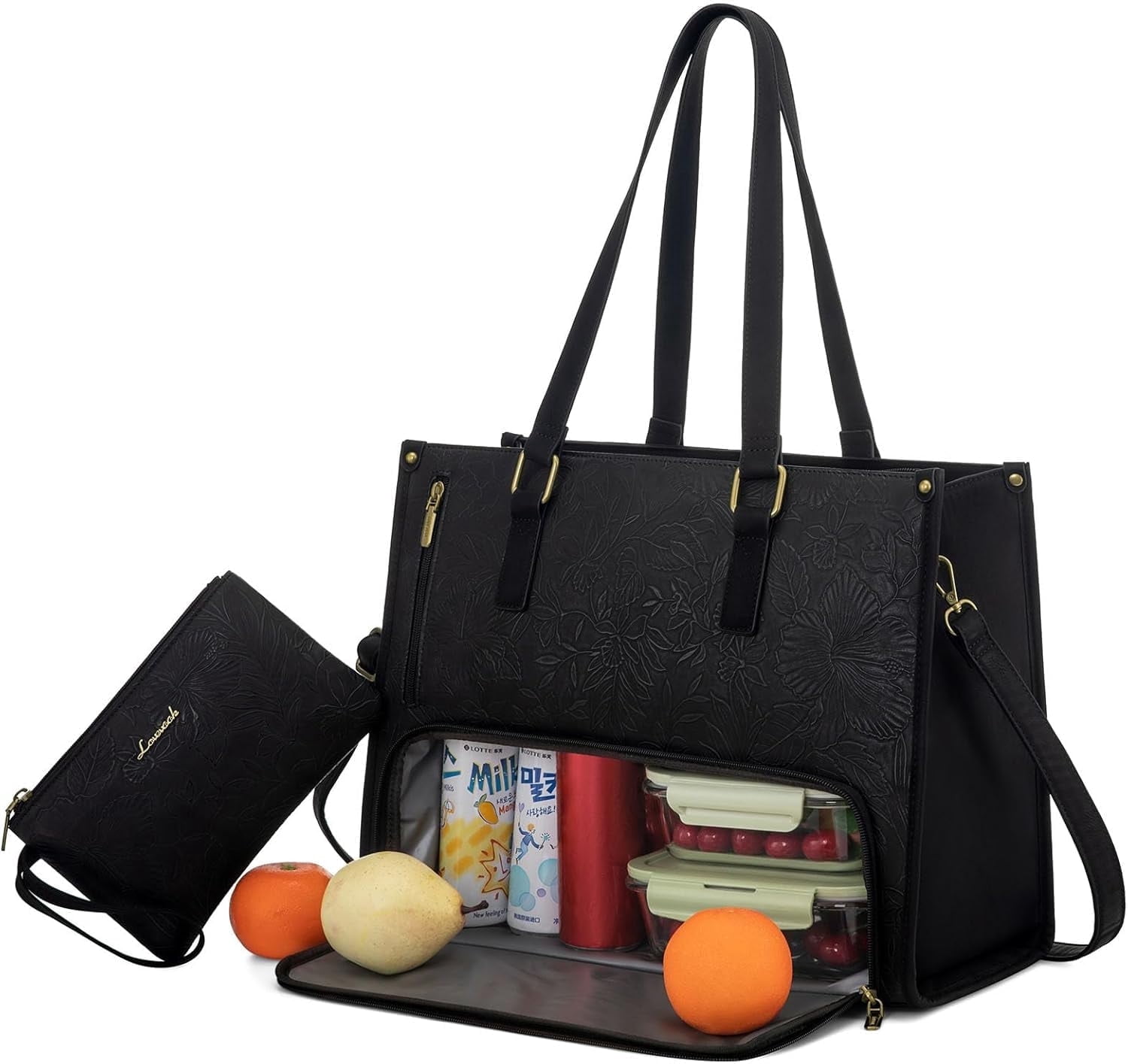 Lovevook Work Tote Bag for Women, Classic Quilted Pu Leather Handbag ...