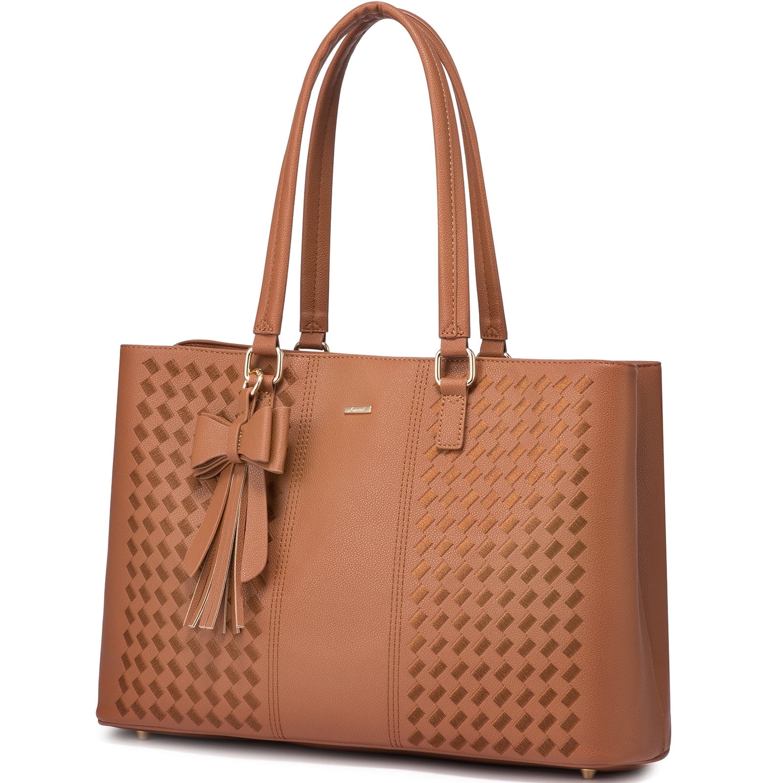 Lovevook Work Tote Bag for Women, Waterproof Pu Leather Laptop Shoulder ...