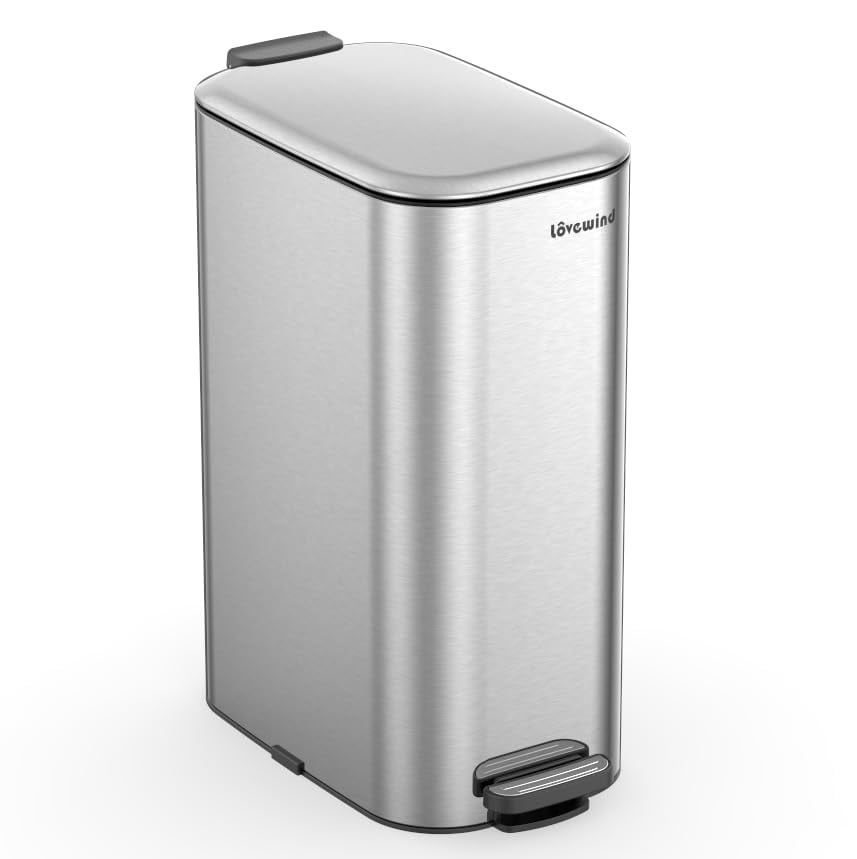 Lovewind Trash Can with Lid, 8 Gallon/30 L Footstep Garbage Can for ...