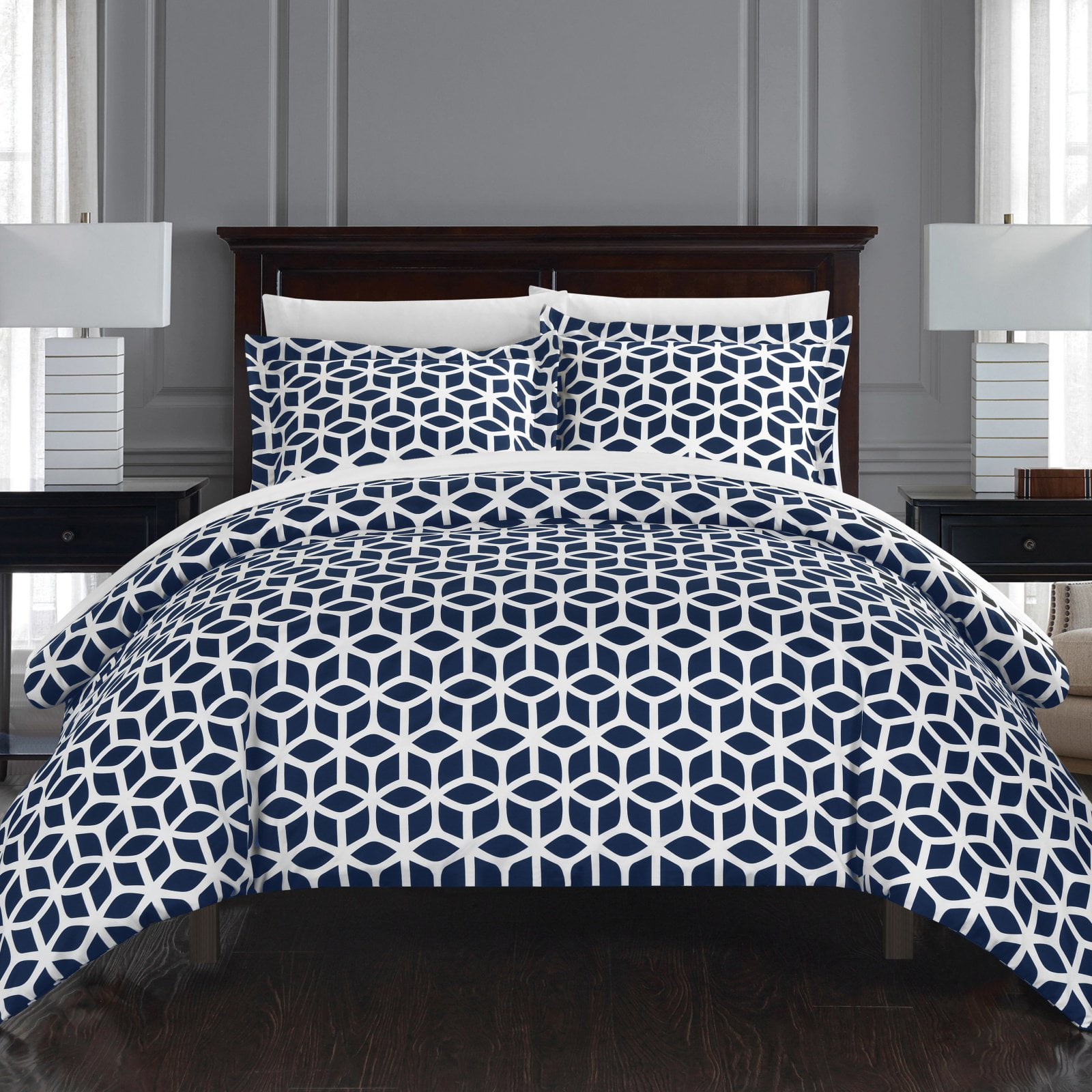 Lovey Reversible Duvet Cover Set by Chic Home - Walmart.com