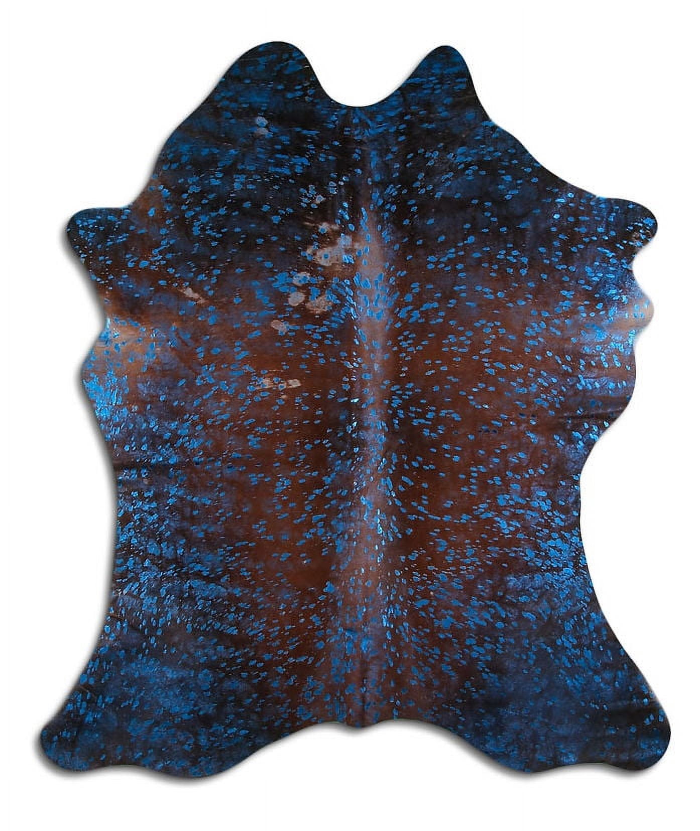 Lovey-dovey cowhide rugs for sale BLUE METALLIC ON BROWN rug - Walmart.com