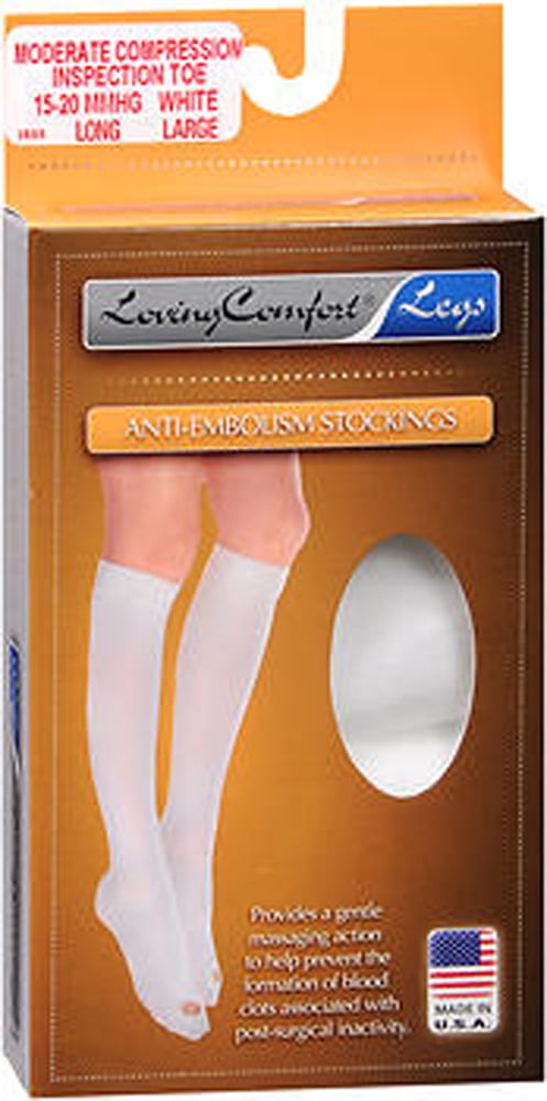 Loving Comfort Anti-Embolism Moderate Compression 15-20 mmHg Open Toe ...