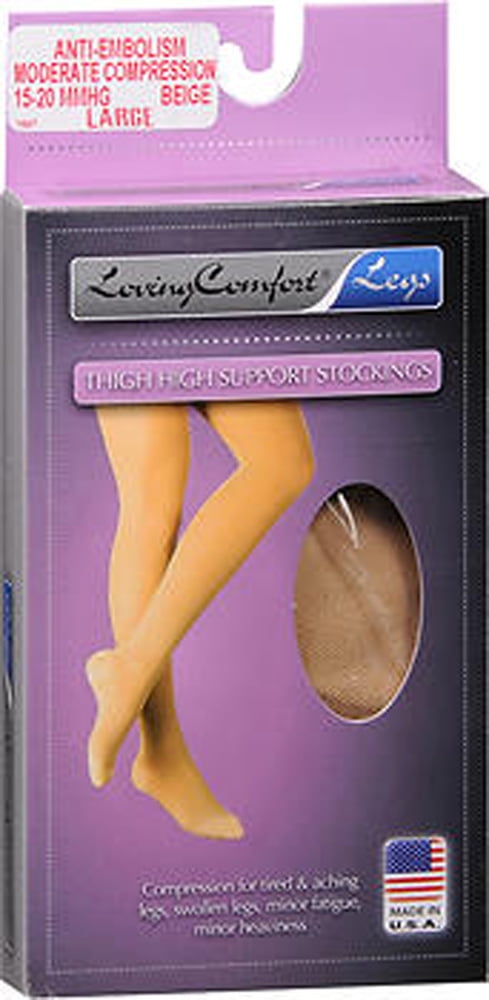 Loving Comfort Anti-Embolism Thigh High Moderate Compression Support ...