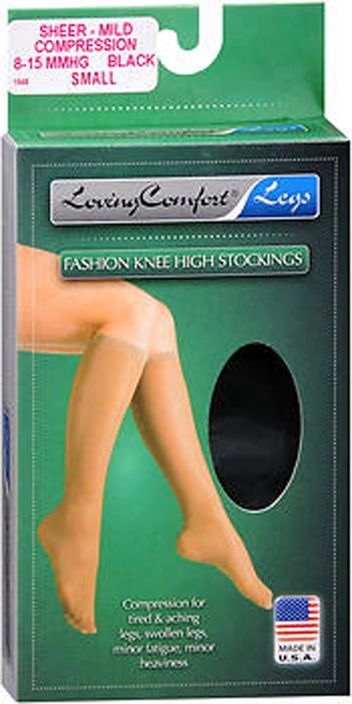 Loving Comfort Fashion Knee High Mild Compression Stockings, Small ...