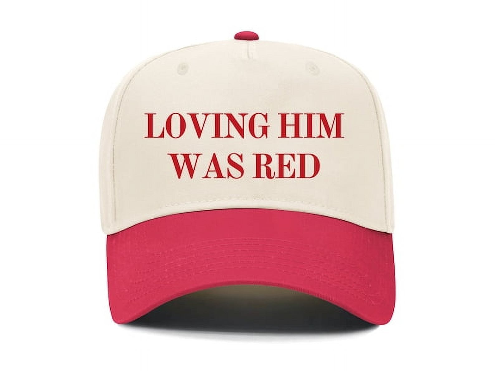 Loving Him Was Red Hat Taylor's Boyfriend Hat Embroidered Red Two Tone ...