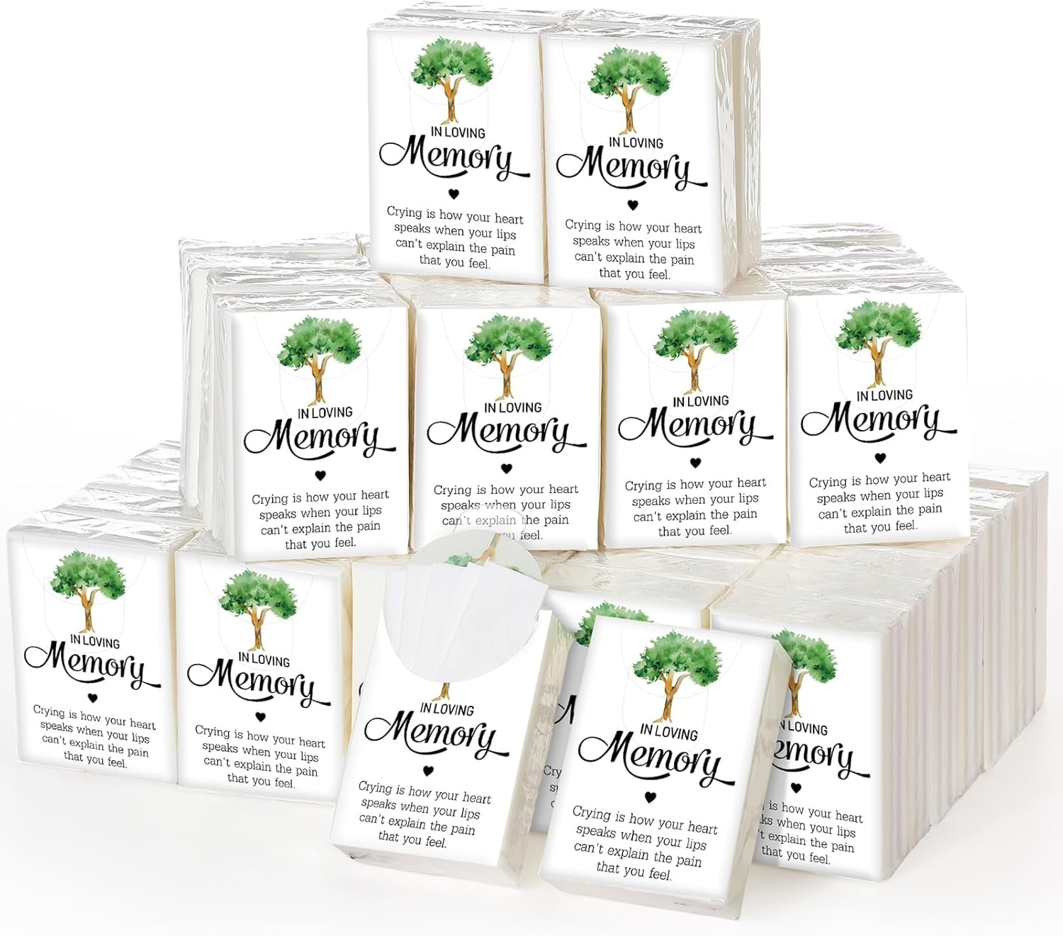 in Loving Memory Funeral Facial Tissues, 100 Pack Pocket Size Travel ...