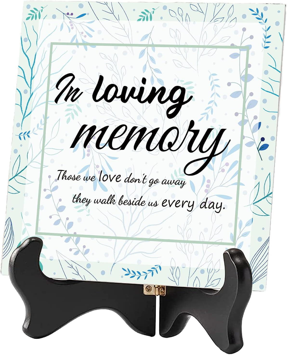 in Loving Memory Memorial Gifts Ceramic Tile Wooden Stand Memory Plaque ...