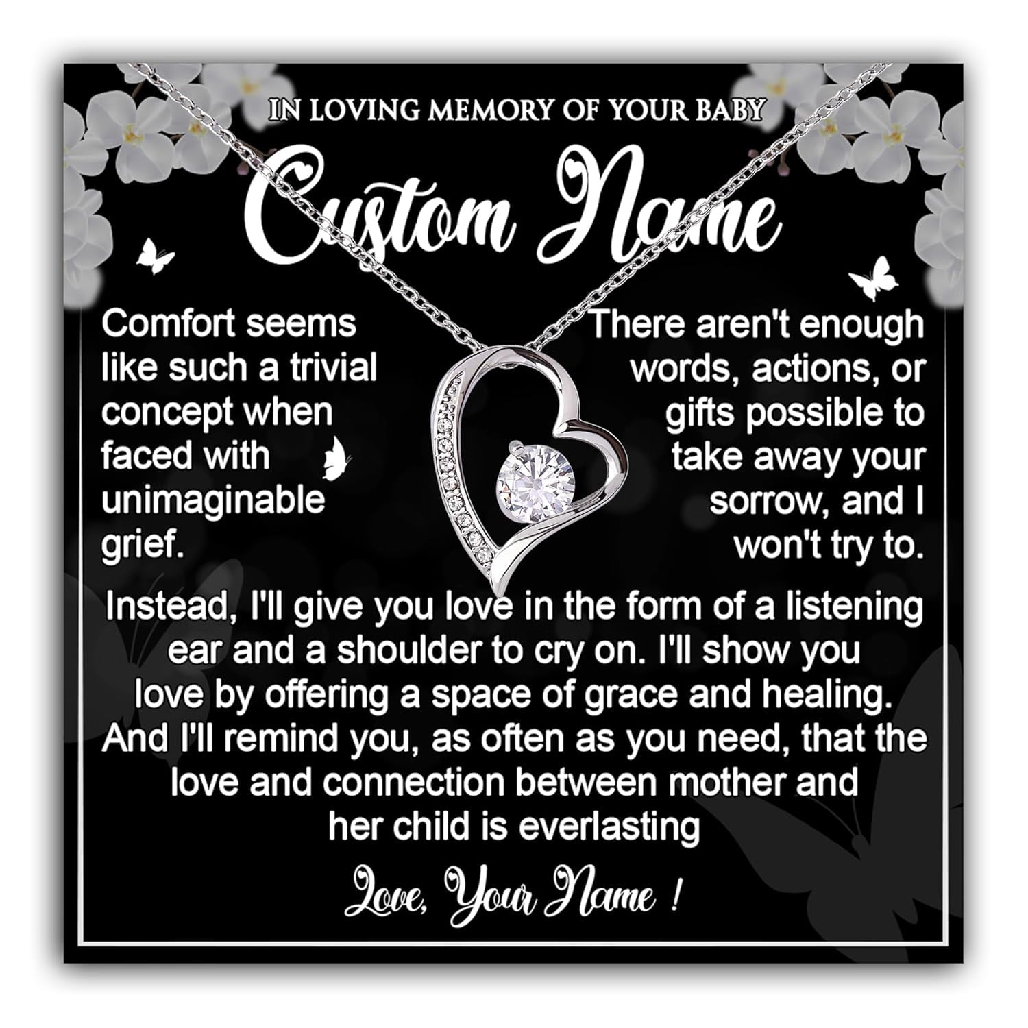 In Loving Memory Necklace, Sympathy Loss Of Loved One, Miscarriage ...