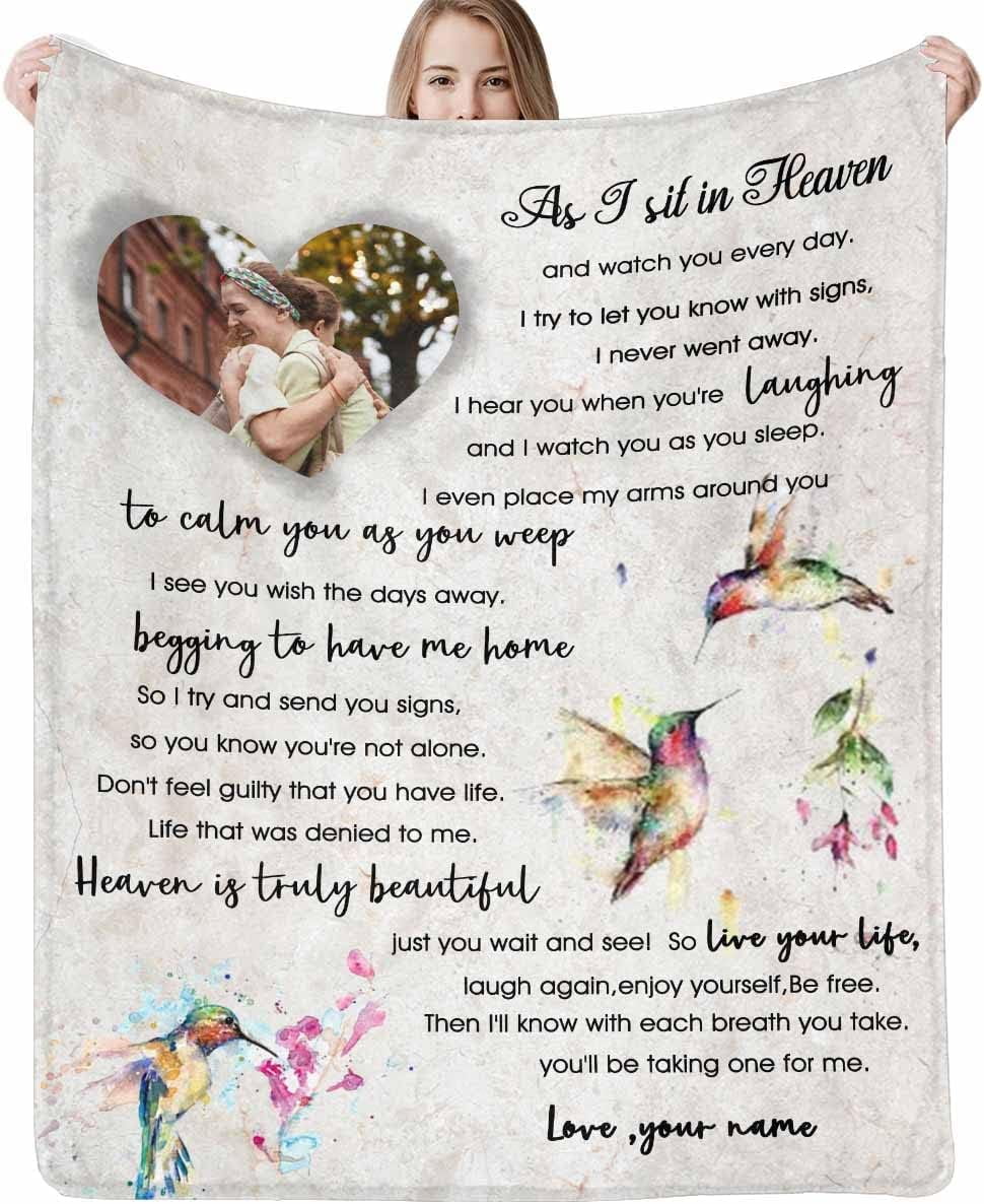 in Loving Memory Personalized Photo Blanket for Loss of Wife Husband ...