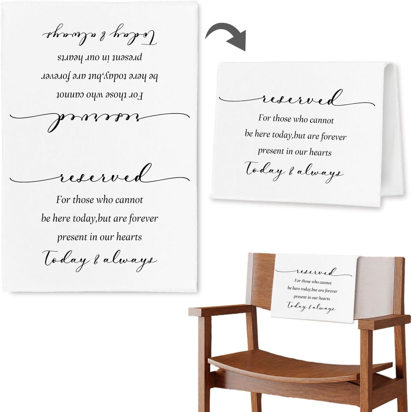 In Loving Memory Wedding Sign, Reserved Memorial Signs Pew Cloths ...