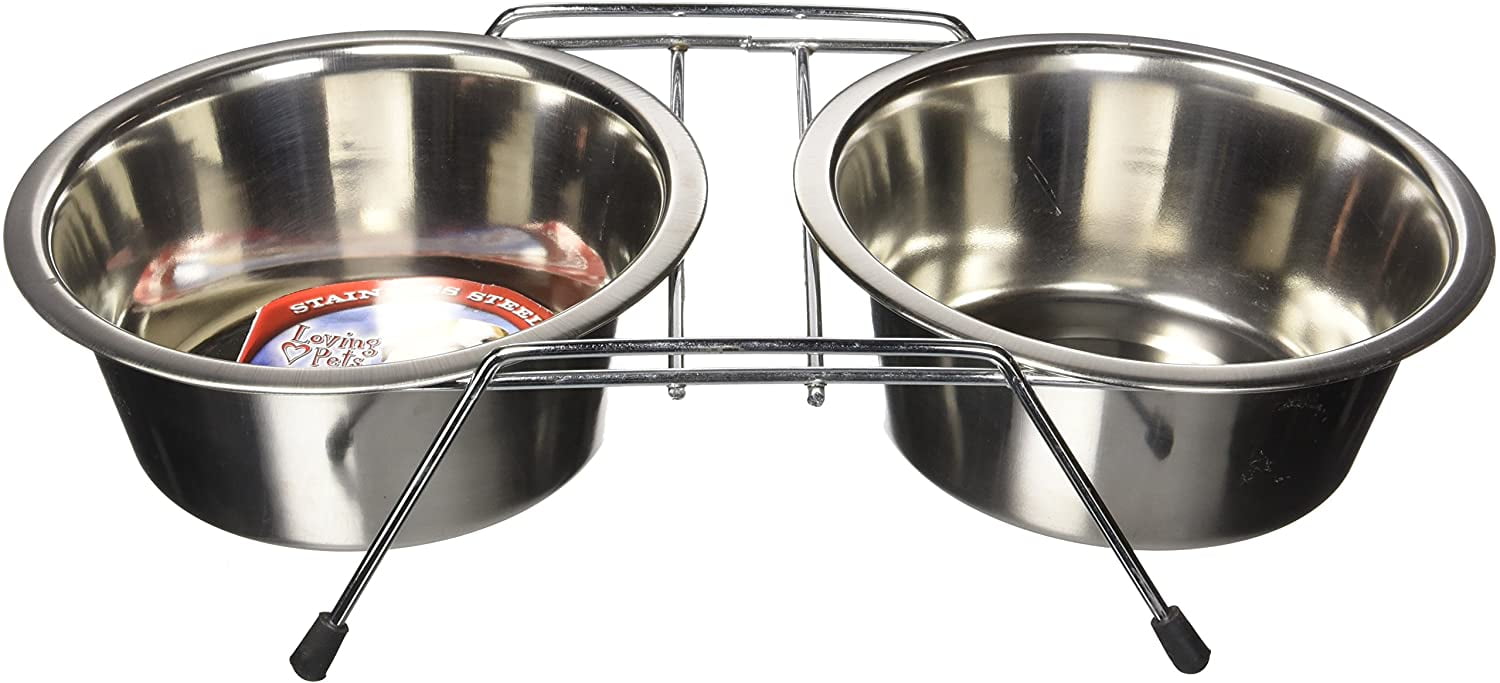 Loving Pets Double Diner Dog Bowl, 1-Quart - Walmart.com